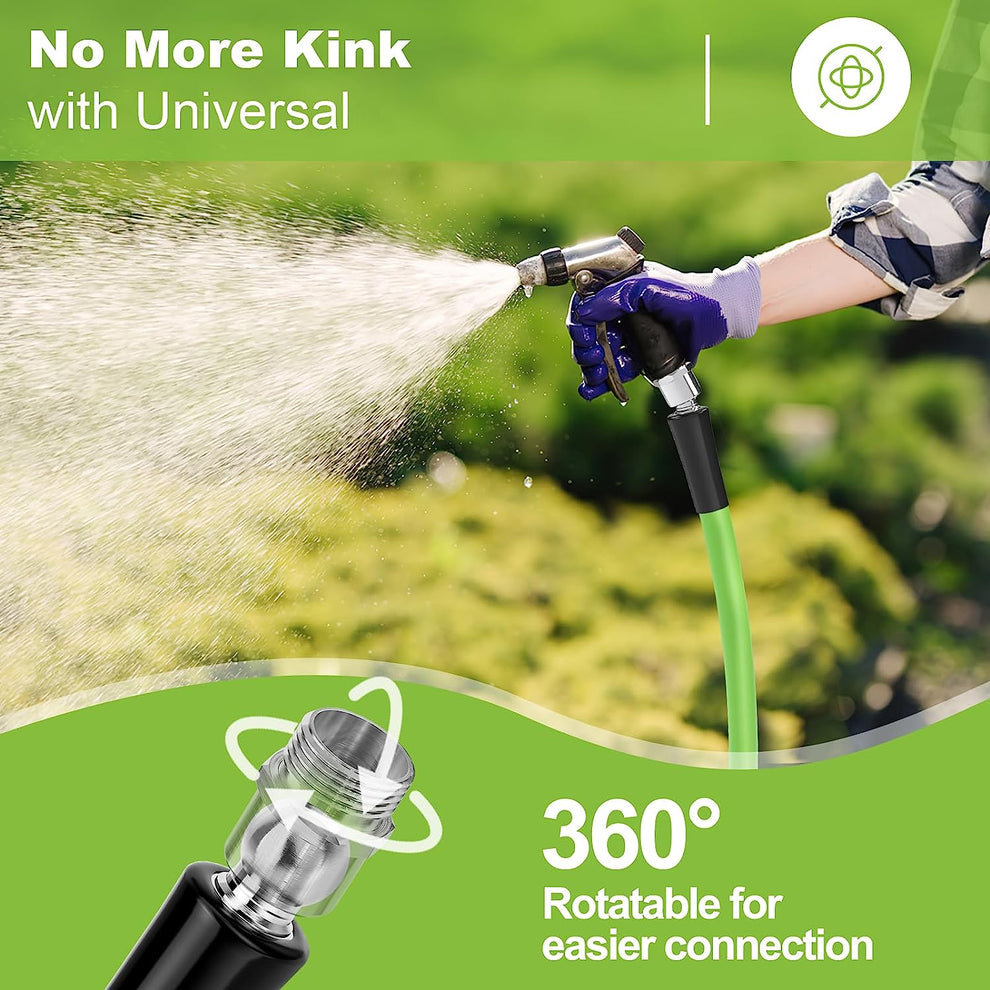 50 Ft Garden Hose No Kink With Universal Joint Specilite丨gardening丨